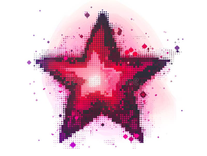 Pixelated Star Bright Pixel Art Stock Illustration - Illustration of ...