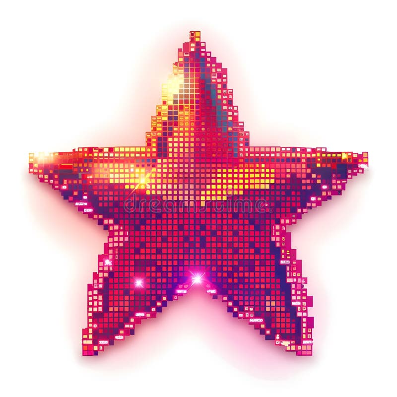 Pixelated Star Bright Pixel Art Stock Illustration - Illustration of ...
