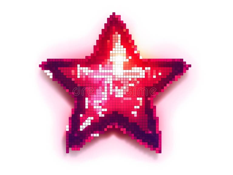 Pixelated Star Bright Pixel Art Stock Illustration - Illustration of ...