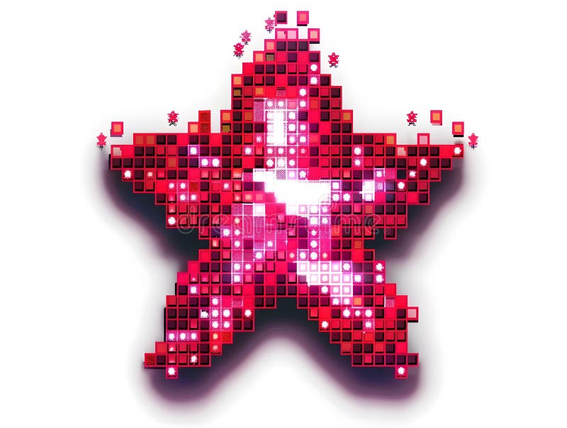 Pixelated Star Bright Pixel Art Stock Illustration - Illustration of ...