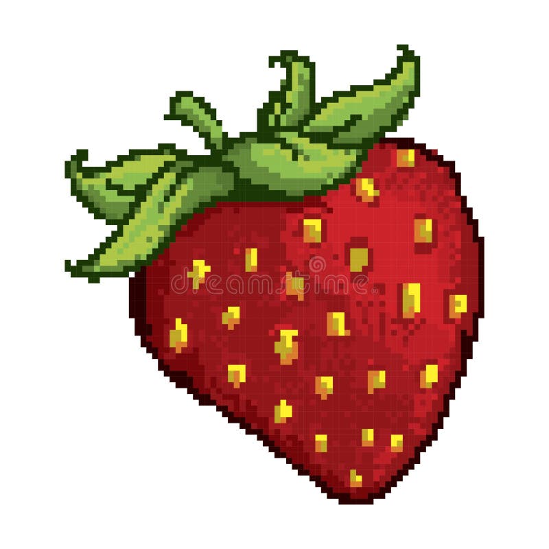 Pixelated Strawberry. Vector Illustration Decorative Design Stock ...