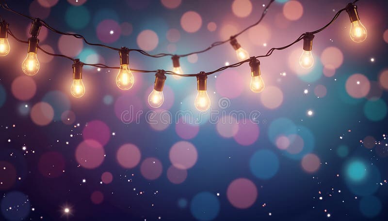 Pixelated String Lights Loop Animation with Bokeh Background for ...
