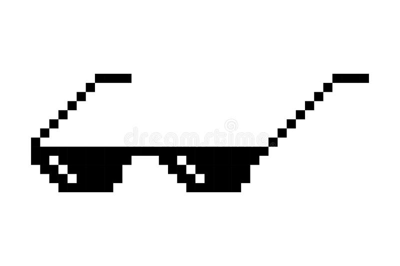 Pixelated Sunglasses Icon. Black Pixel Glasses. Retro 8-bit Style ...
