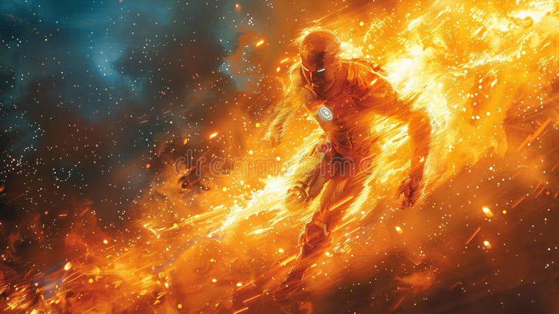 Pixelated Superhero Action Sequence for a Comic Book the Panel Blurs ...