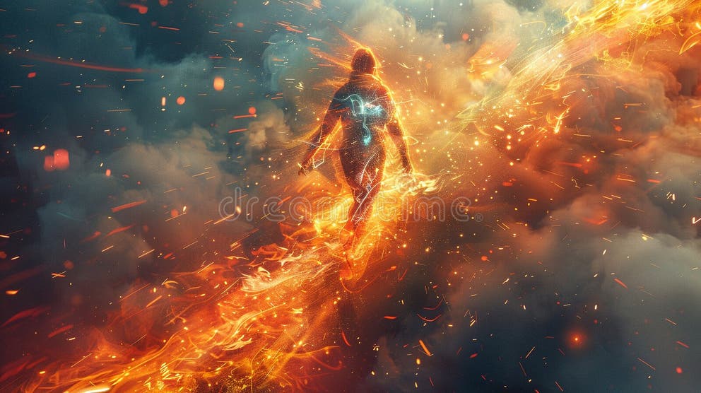 Pixelated Superhero Action Sequence for a Comic Book the Panel Blurs ...