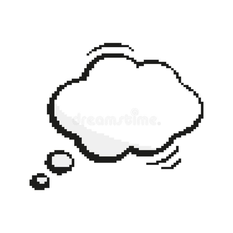 Pixelated Texting Message Blank Box Icon. Cloud Pixel Speech Bubble ...