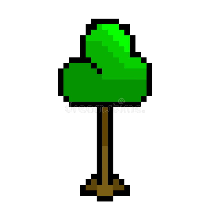 Pixelated Tree Icon. Cute Tree Isolated. Green Pixel Tree Stock Vector ...