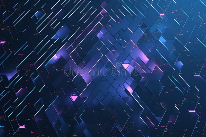 Pixelated Triangle Design Forms Glowing Technology Abstraction in ...