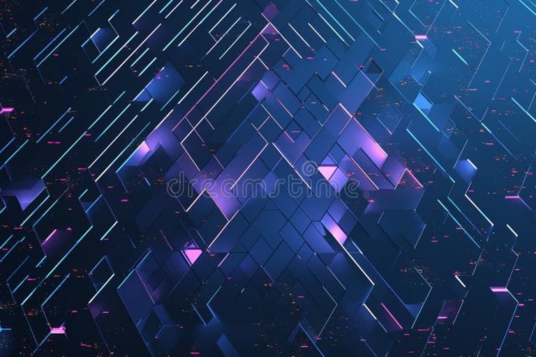 Pixelated Triangle Design Forms Glowing Technology Abstraction in ...