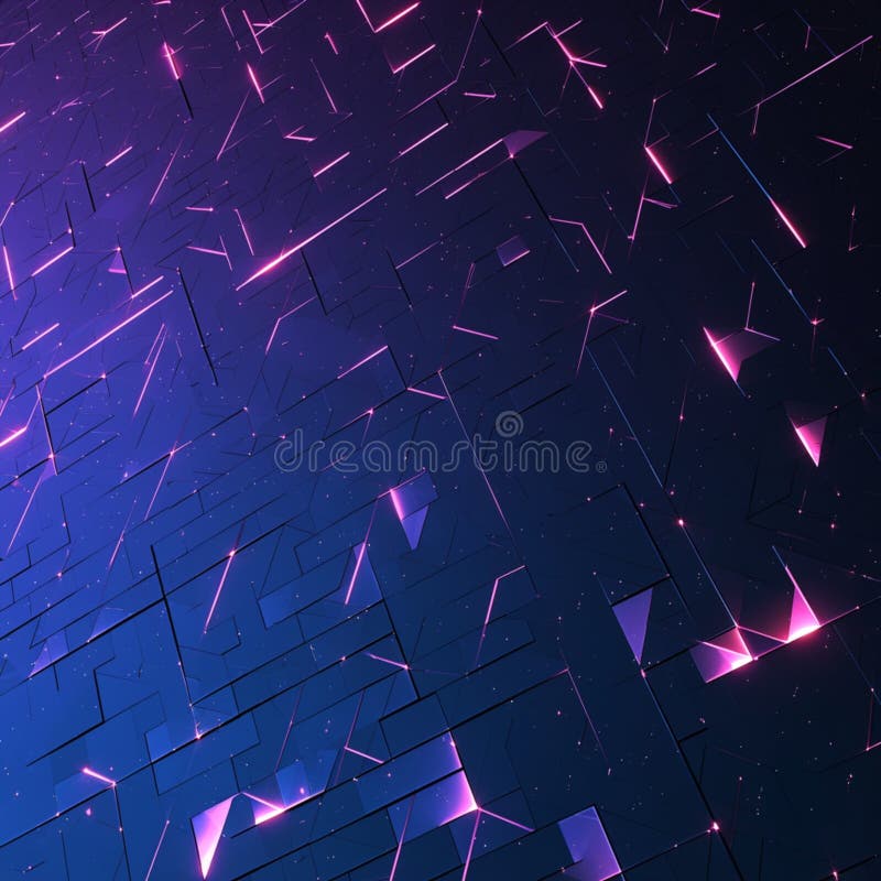 Pixelated Triangle Design Forms Glowing Technology Abstraction in ...
