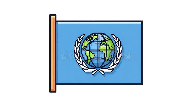 Pixelated United Nations Flag Stock Illustration - Illustration of ...