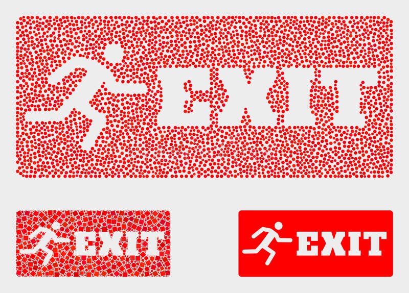 Pixelated Vector Emergency Exit Icons Stock Vector - Illustration of ...