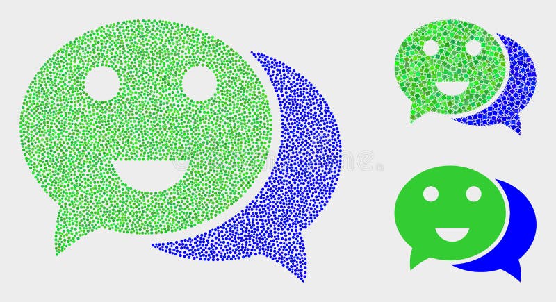 Pixelated Vector Happy Chat Icons Stock Vector - Illustration of ...