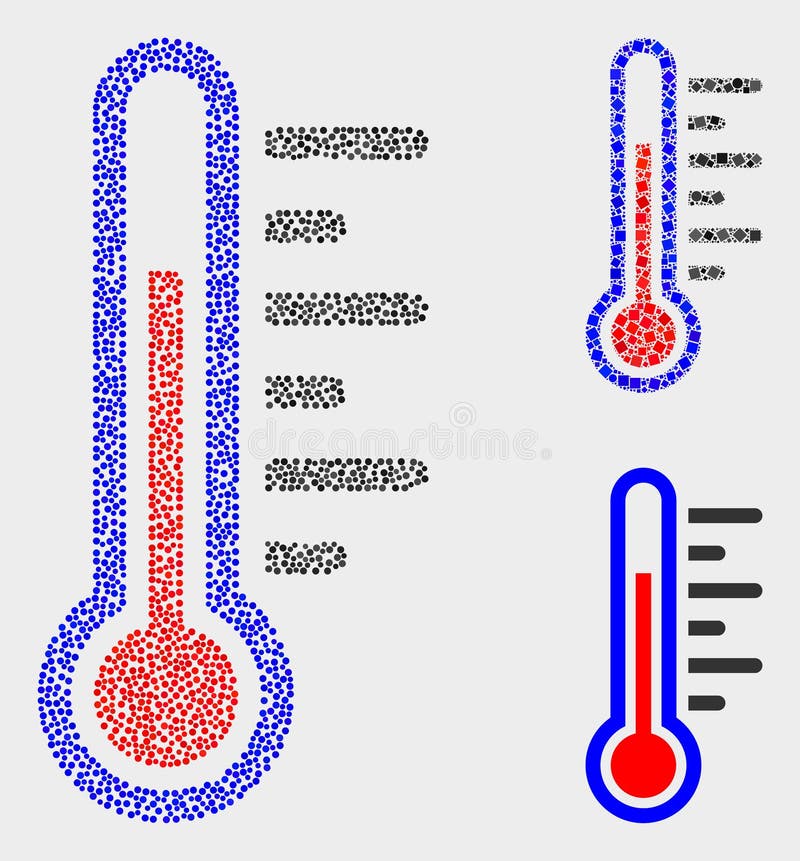 Pixelated Vector Temperature Icons Stock Vector - Illustration of ...