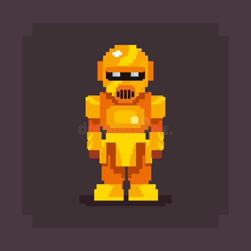 Pixelated robot lflat icon stock vector. Illustration of computer ...