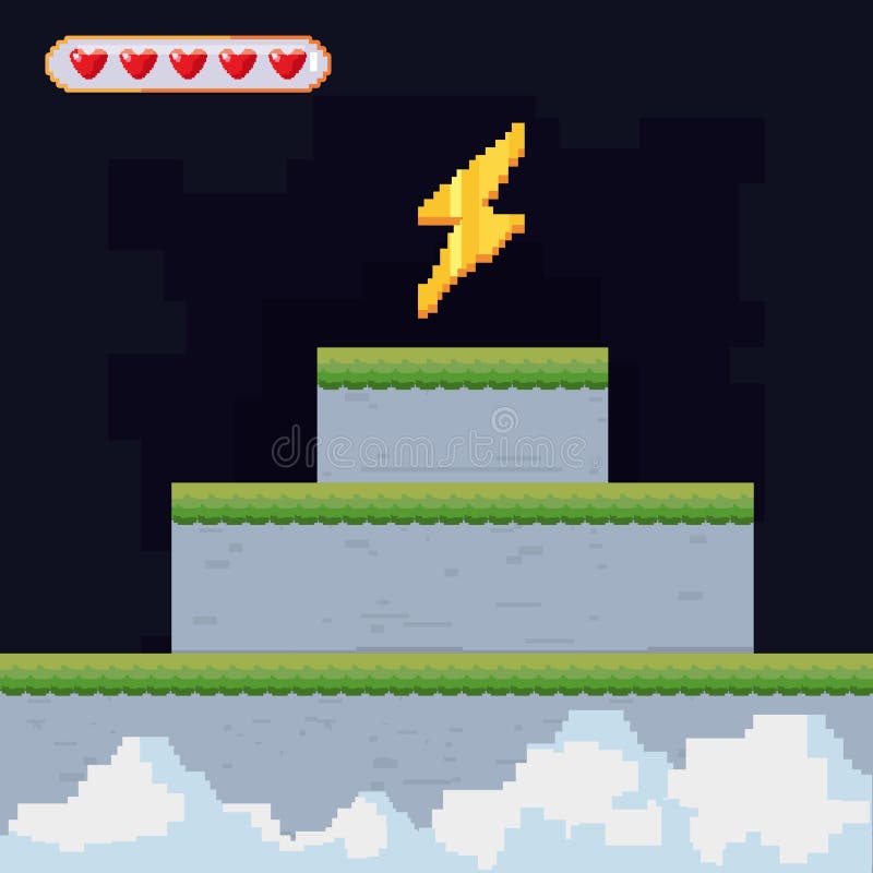 Pixelated Lightning Stock Illustrations – 400 Pixelated Lightning Stock ...