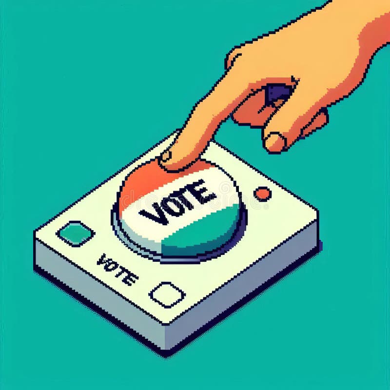 7 Pixelated Vote Button Interactive Pixel Art Animation of a Vot Stock ...