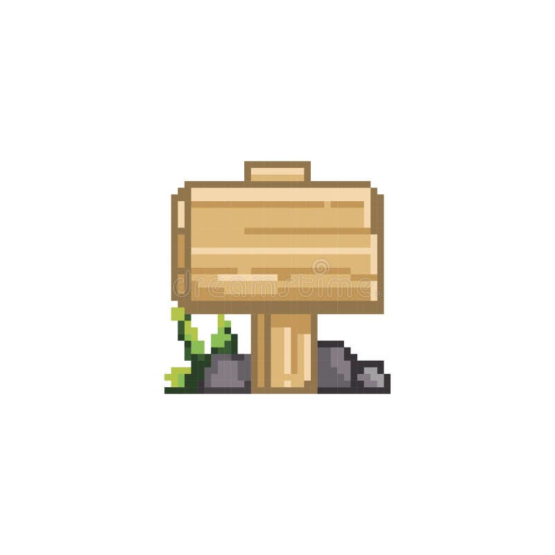 Pixelated Wooden Signboard. Vector Illustration Decorative Design Stock ...