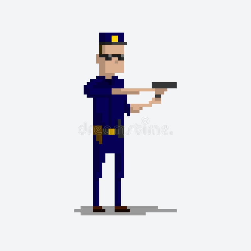 Polizist in der Pixelkunst stock abbildung. Illustration von kunst ...