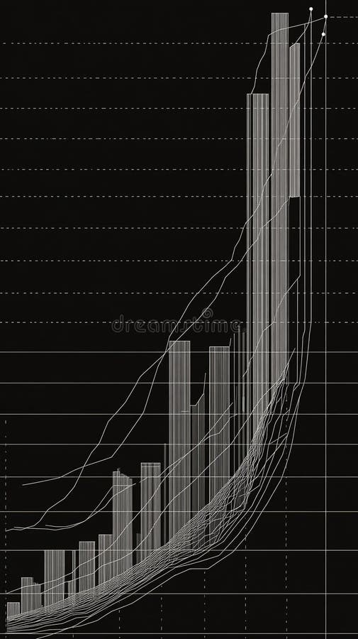 Pixelized Line Graph Tracking Inflation Rates Over Decades. Stock ...