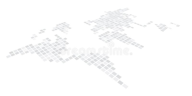 Pixelized Map of World. Side Perspective Stock Vector - Illustration of ...