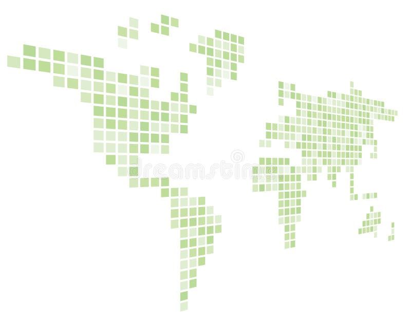 Pixelized Map of World. Side Perspective Stock Vector - Illustration of ...