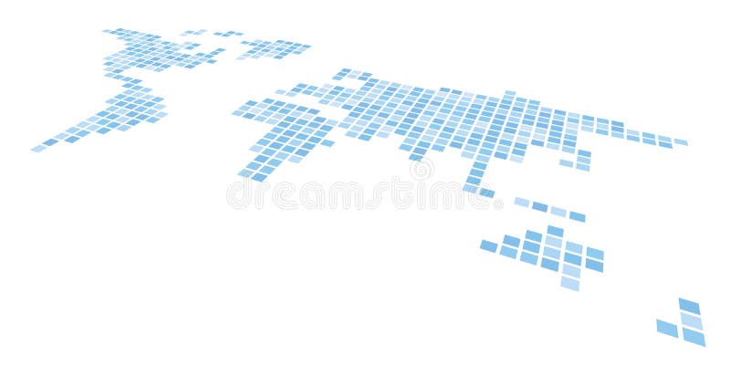 Pixelized Map of World. Side Perspective Stock Vector - Illustration of ...