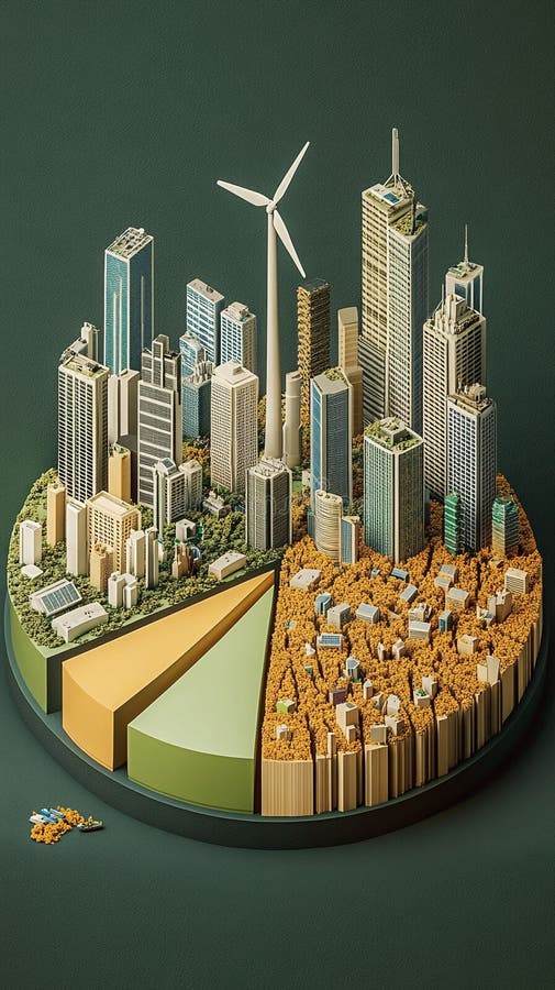 Pixelized Pie Chart of Renewable Energy Investments Across Regions ...