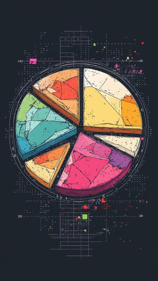Pixelized Supply Chain Cost Breakdown in a Detailed Pie Chart. Stock ...
