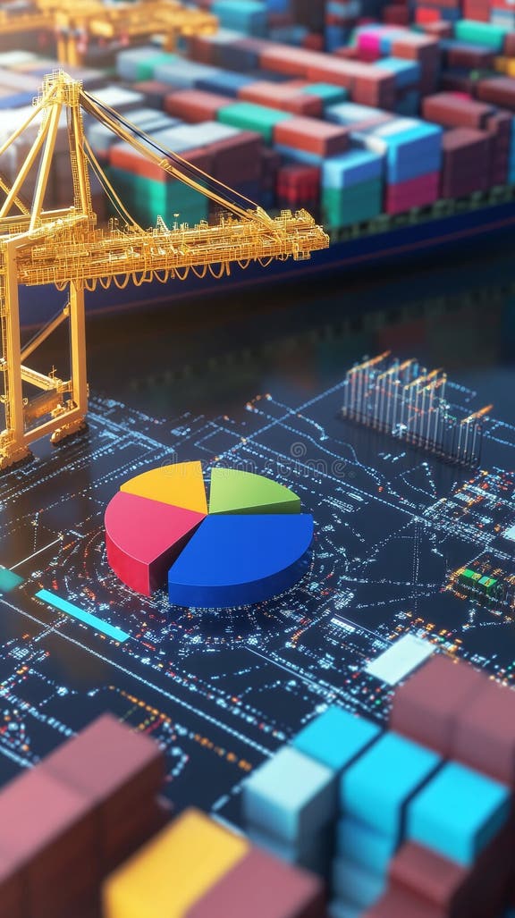 Pixelized Supply Chain Cost Breakdown in a Detailed Pie Chart. Stock ...
