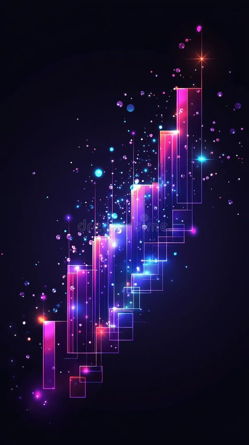 Pixelized Wealth Growth Graph with Sparkles Highlighting Milestones ...