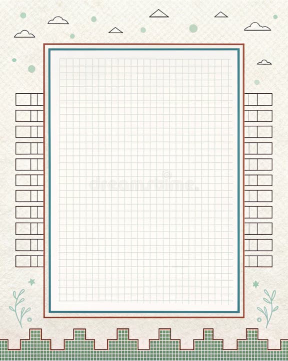 Pixellated Grid Border Paper Texture Digital and Abstract Stock ...