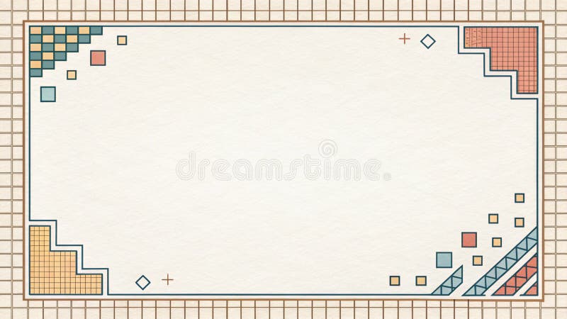 Pixellated Grid Border Paper Texture Digital and Abstract Stock ...