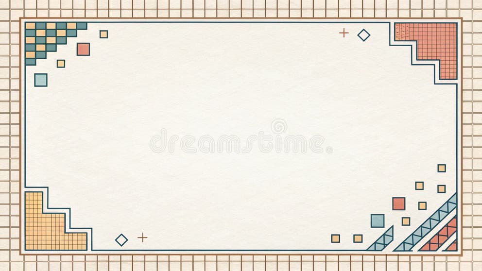 Pixellated Grid Border Paper Texture Digital and Abstract Stock ...
