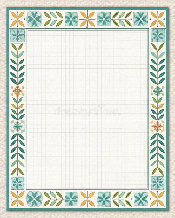 Pixellated Grid Border Paper Texture Digital and Abstract Stock ...