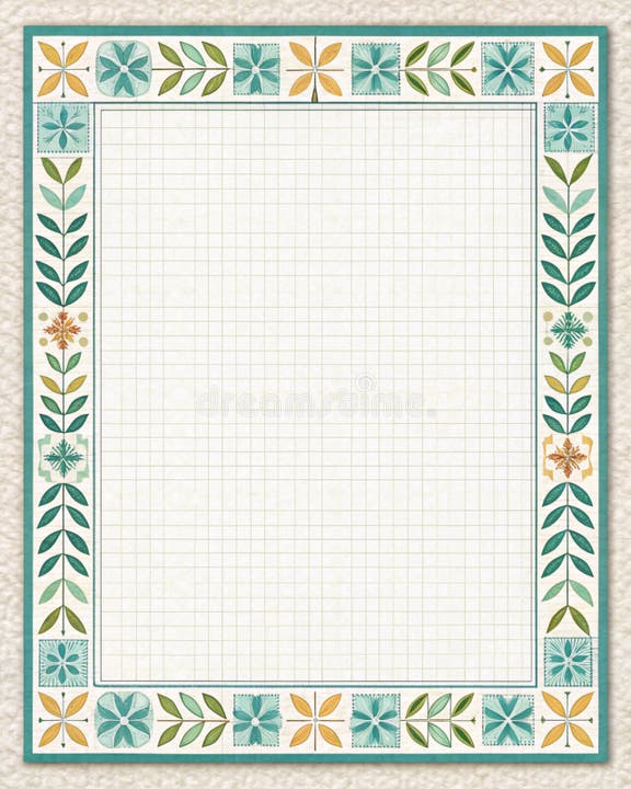 Pixellated Grid Border Paper Texture Digital and Abstract Stock ...