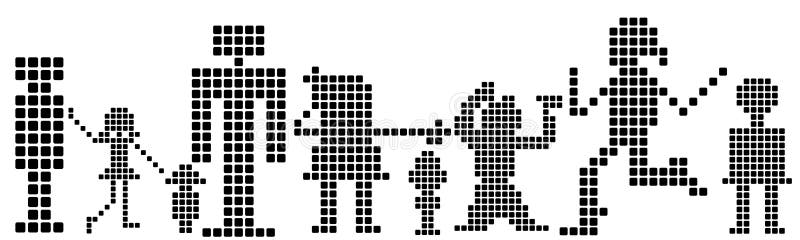 Pixel Silhouettes Stock Illustrations – 287 Pixel Silhouettes Stock ...
