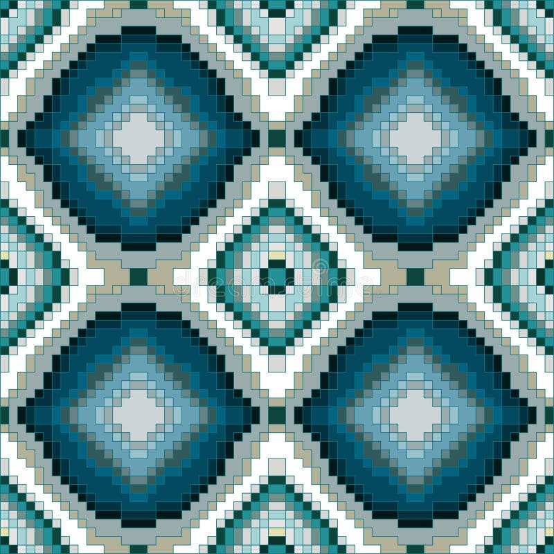 Pixels Abstract Geometric Seamless Pattern Vector Illustration Stock ...