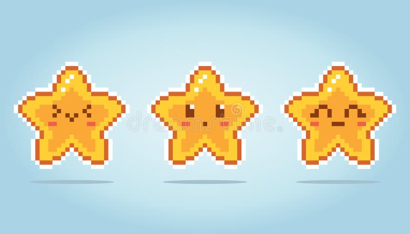 8 Pixels of the Adorable Yellow Star with the Face of His Expression ...