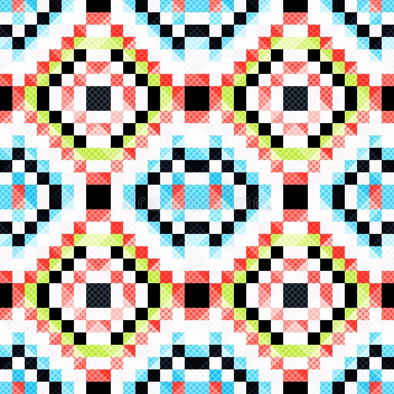 Pixels Beautiful Abstract Geometric Seamless Pattern Illustration Stock ...