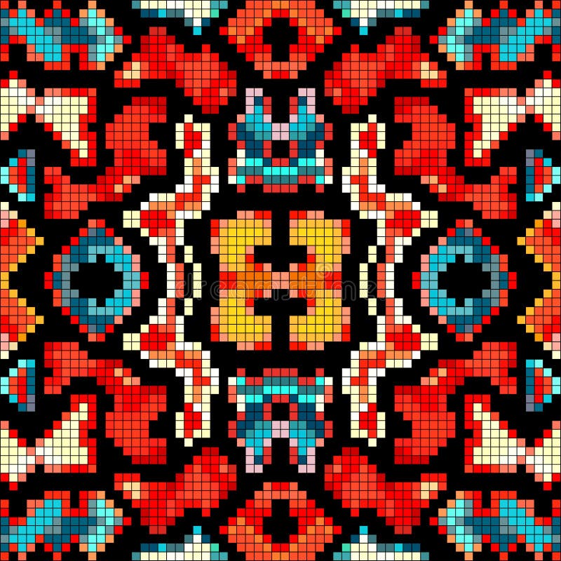 Pixels Beautiful Abstract Geometric Seamless Pattern Vector ...
