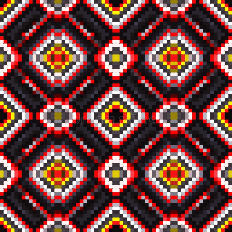 Pixels Beautiful Abstract Geometric Seamless Pattern Vector ...