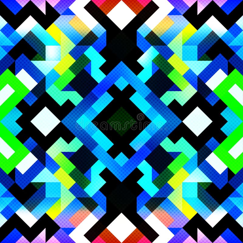 Pixels Beautiful Abstract Geometric Seamless Pattern Vector ...