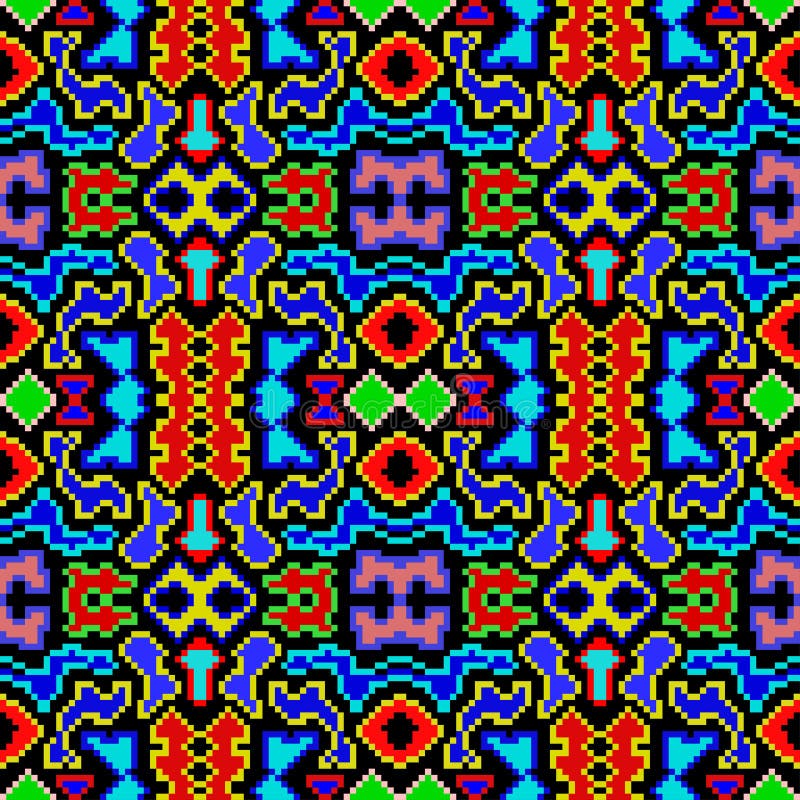 Pixels Beautiful Abstract Geometric Seamless Pattern Vector ...