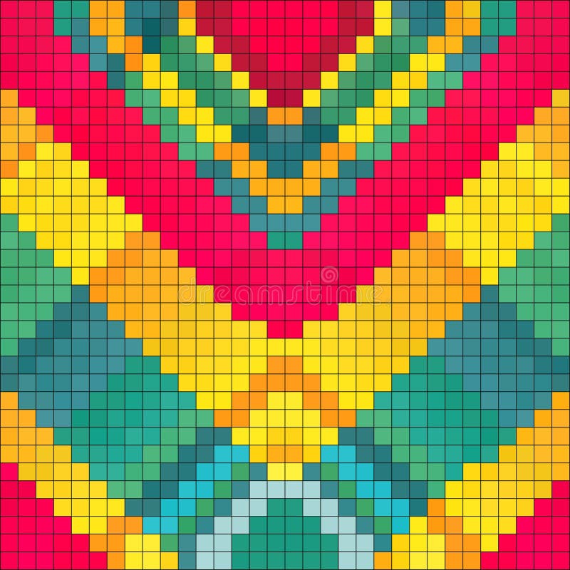 Pixels Colored Geometric Background Stock Vector - Illustration of grid ...