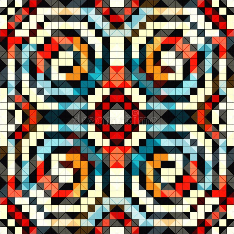 Pixels Colored Geometric Seamless Pattern Vector Illustration Stock ...