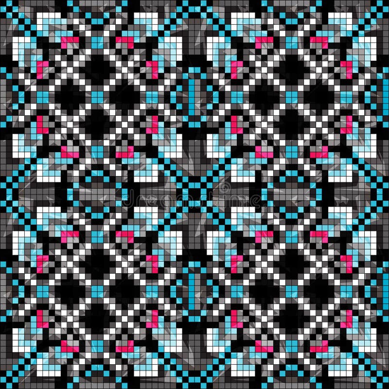 Pixels Colored Geometric Seamless Pattern Vector Illustration Stock ...