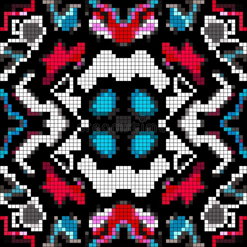 Pixels Colored Geometric Seamless Pattern Vector Illustration Stock Vector - Illustration of ...