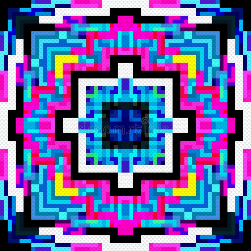 Pixels Colored Geometric Seamless Pattern Vector Illustration Stock ...