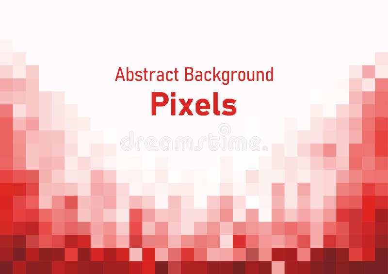 Pixels Disintegrate Pattern. Geometric Mosaic Background, Red Color ...